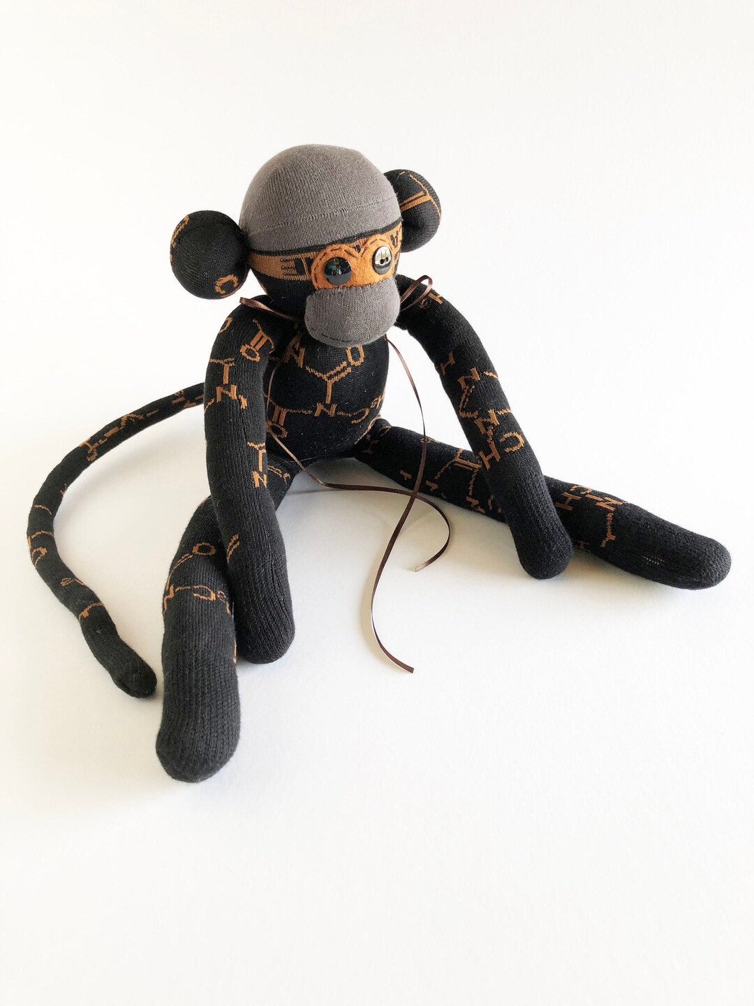 Caffeine Molecule Sock Monkey: Coffee Lover Gift, 19-inch Handmade ...