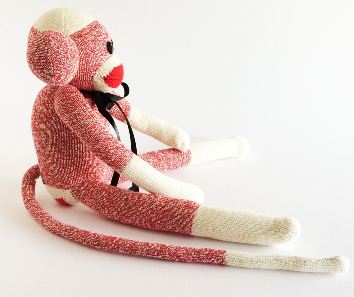 Large Red Rockford Red Heel Sock Monkey Sock Monkey - Etsy