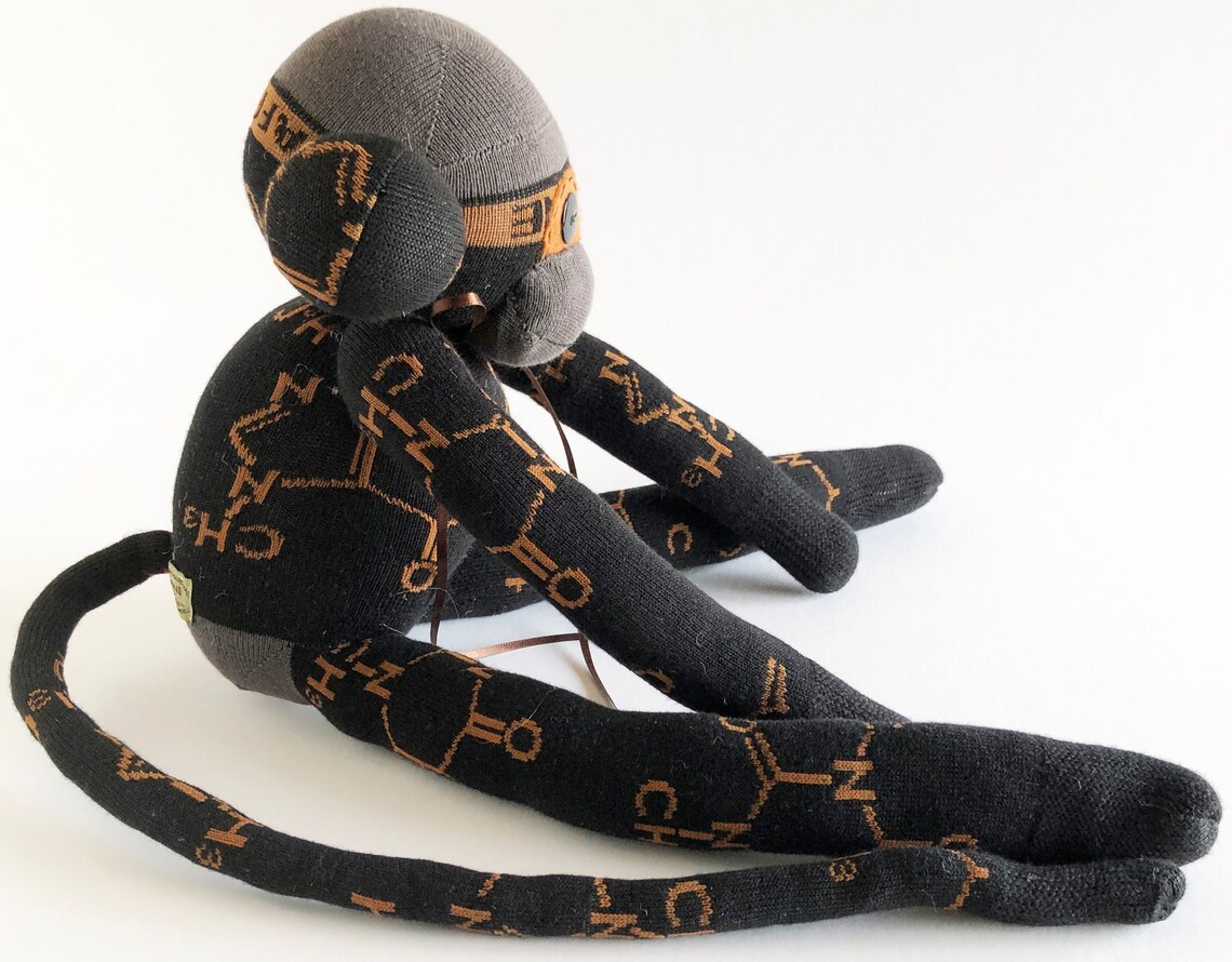 Caffeine Molecule Sock Monkey: Coffee Lover Gift, 19-inch Handmade ...