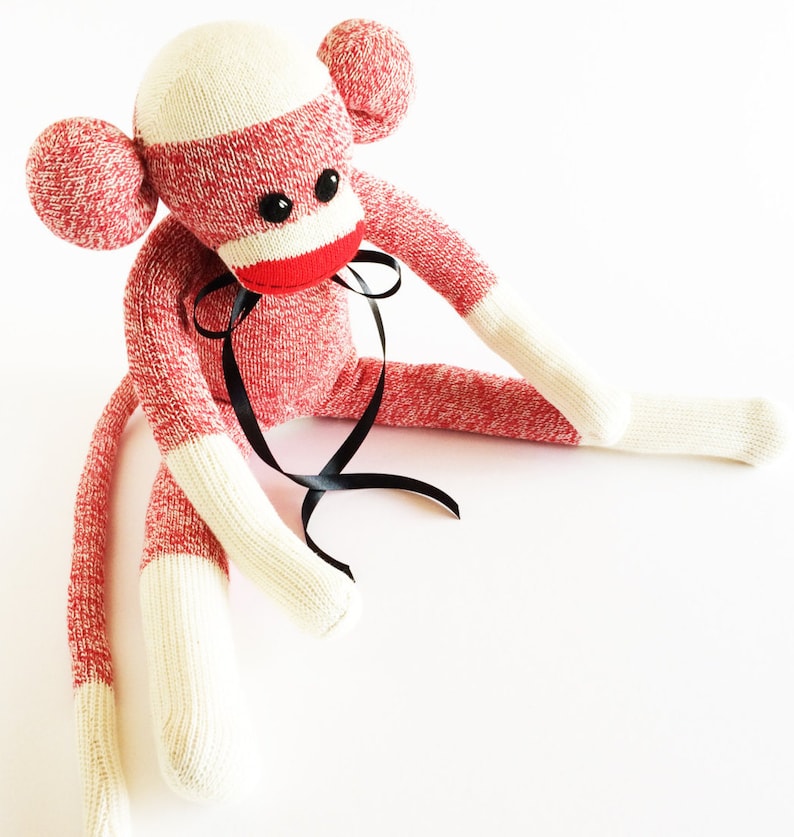 Large Red Rockford Red Heel Sock Monkey Sock Monkey - Etsy