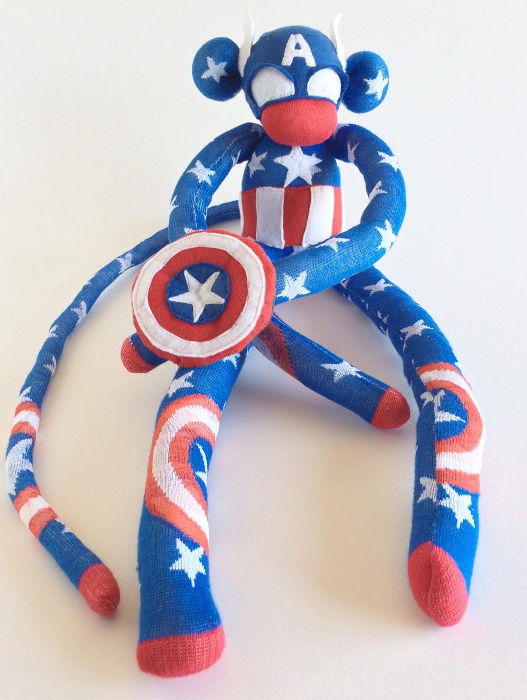 America Sock Monkey - Sock Monkey - Super Hero Sock Monkey - American ...