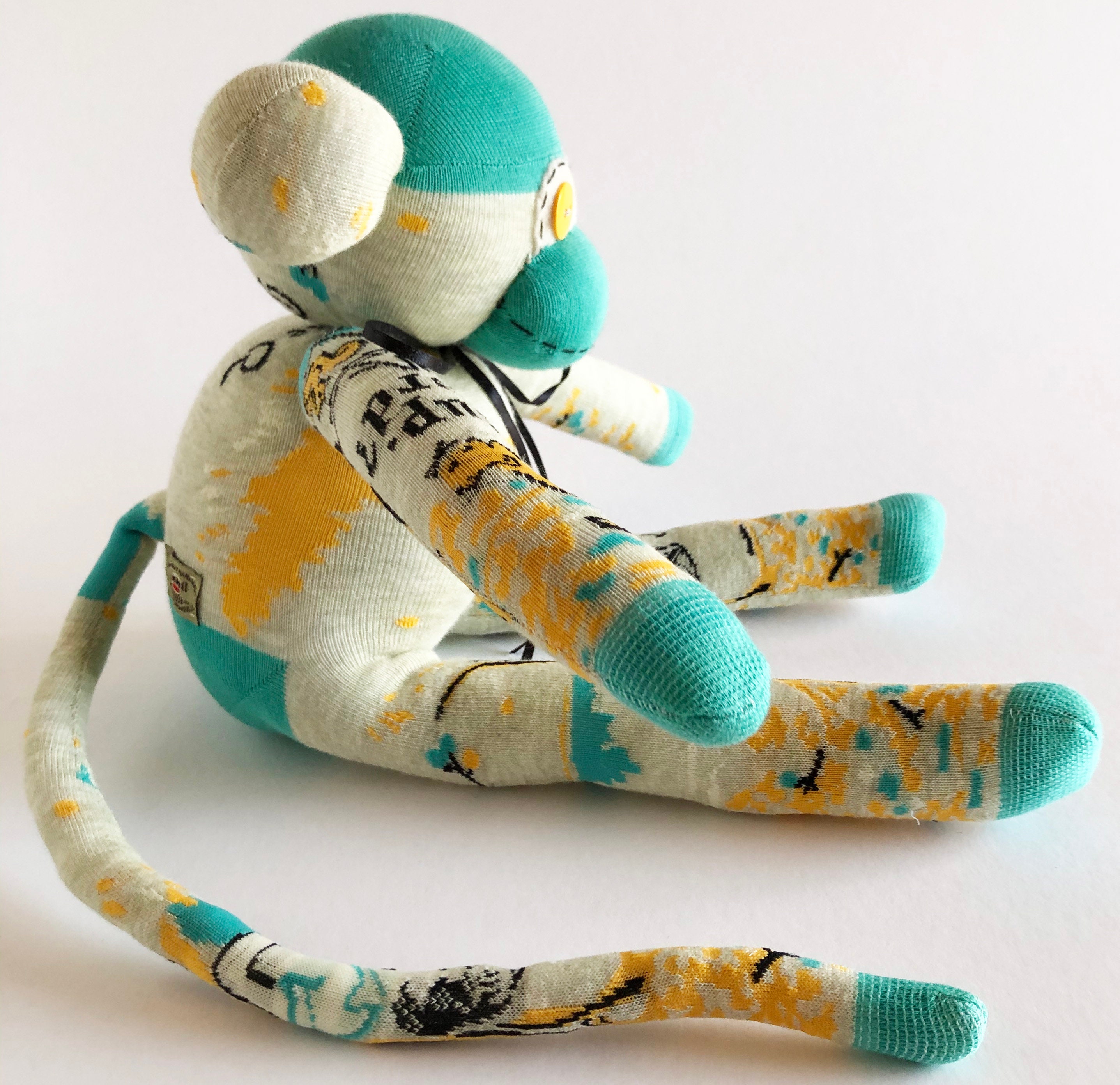 Nerd Sock Monkey Book Worm Sock Monkey Nerdy Gift Sock | Etsy