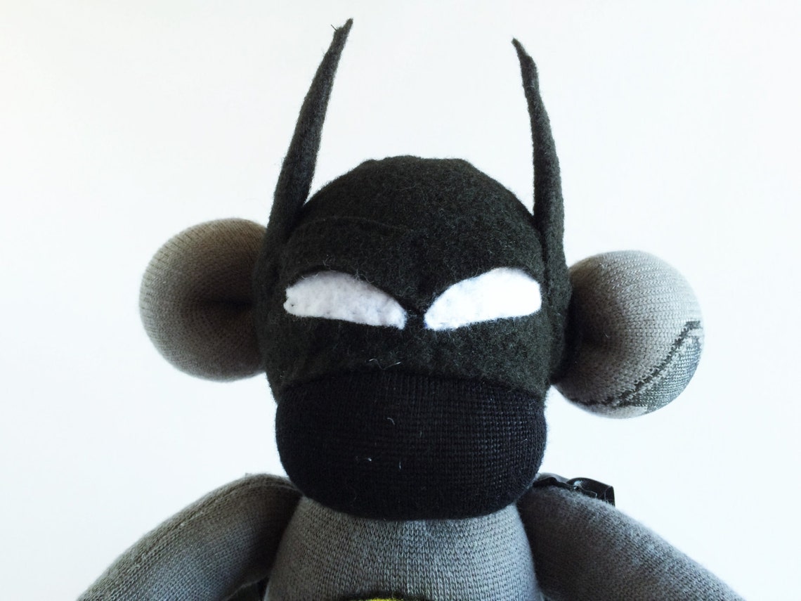 Bat Sock Monkey Sock Monkey Superhero Sock Monkey Sock - Etsy