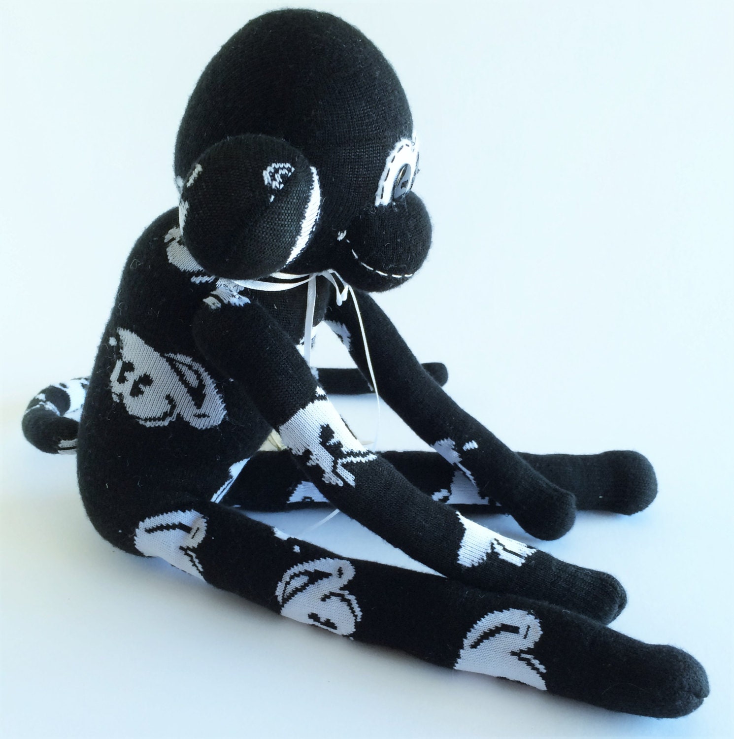 Mouse Themed Sock Monkey Sock Monkey Black and White Sock - Etsy