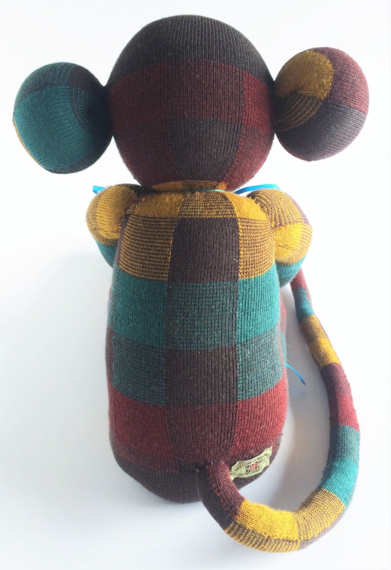 Dapper Brown Sock Monkey Plaid Sock Monkey Plaid - Etsy