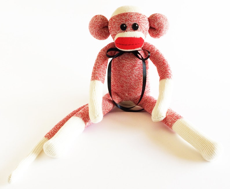 Large Red Rockford Red Heel Sock Monkey Sock Monkey - Etsy