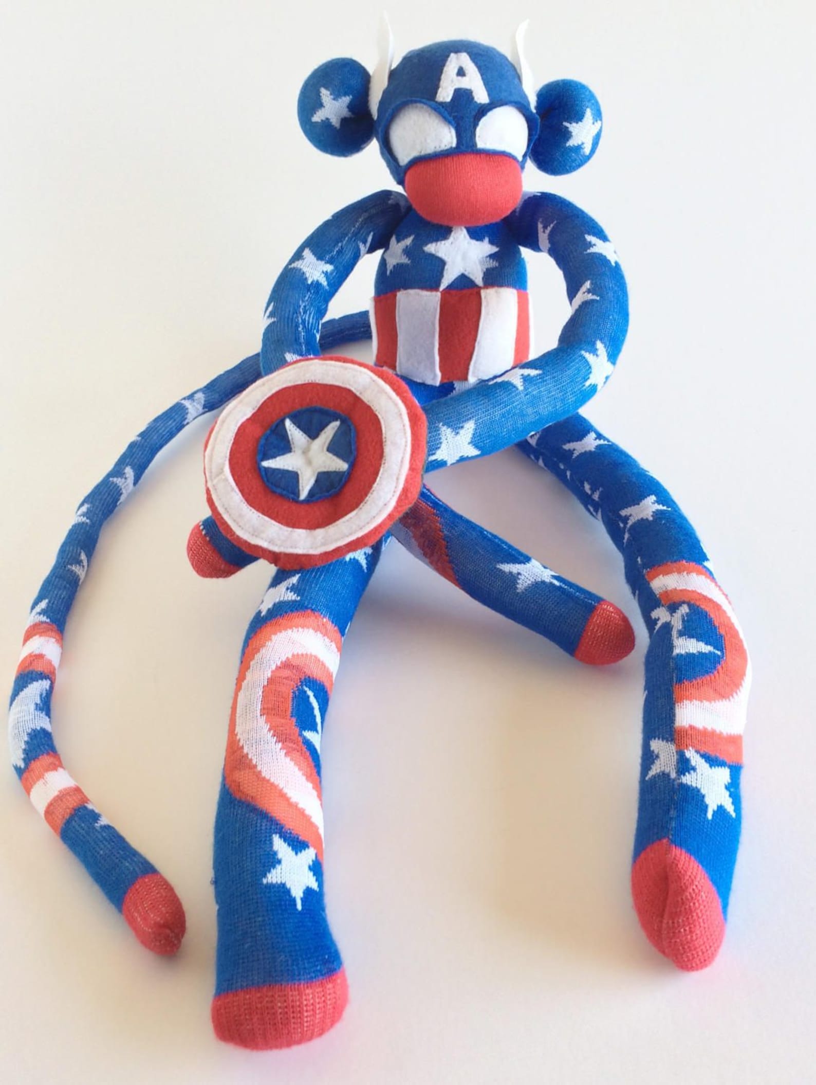America Sock Monkey Sock Monkey Super Hero Sock Monkey - Etsy