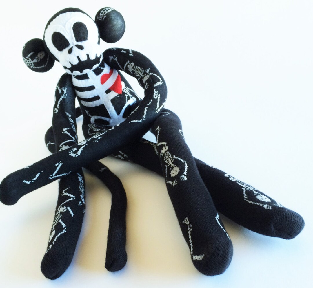 Skeleton Sock Monkey-sock Monkey-skeleton Plush-skeleton Monkey ...