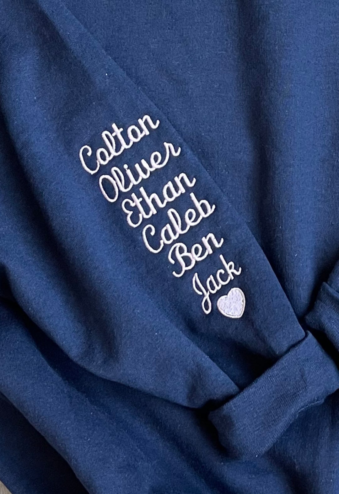 Extra Name Sleeve Embroidered Add- On - Etsy