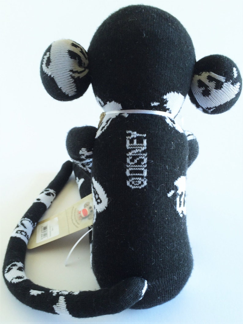 Mouse Themed Sock Monkey Sock Monkey Black and White Sock | Etsy