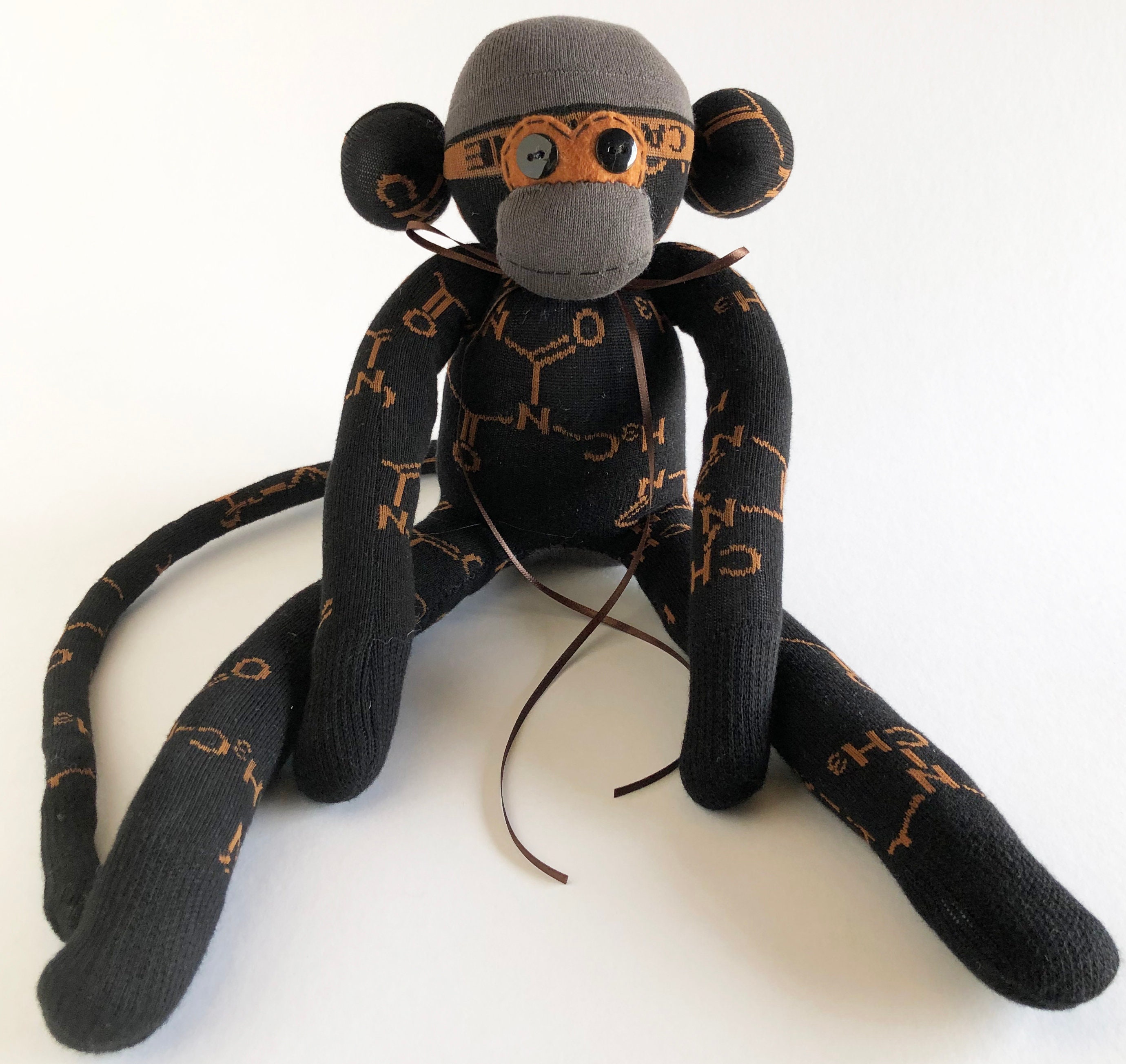 Caffeine Molecule Sock Monkey: Coffee Lover Gift, 19-inch Handmade ...