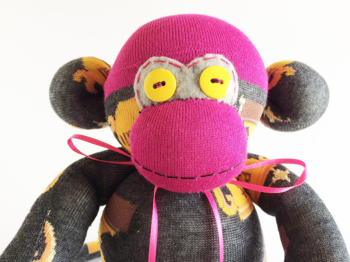 Trophy Sock Monkey Gag Gift Sock Monkey Grown up Plush | Etsy