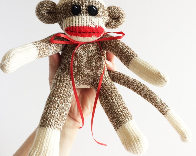 Mini Rockford Red Heel Sock Monkey-hand Held Sock Monkey-sock Monkey ...