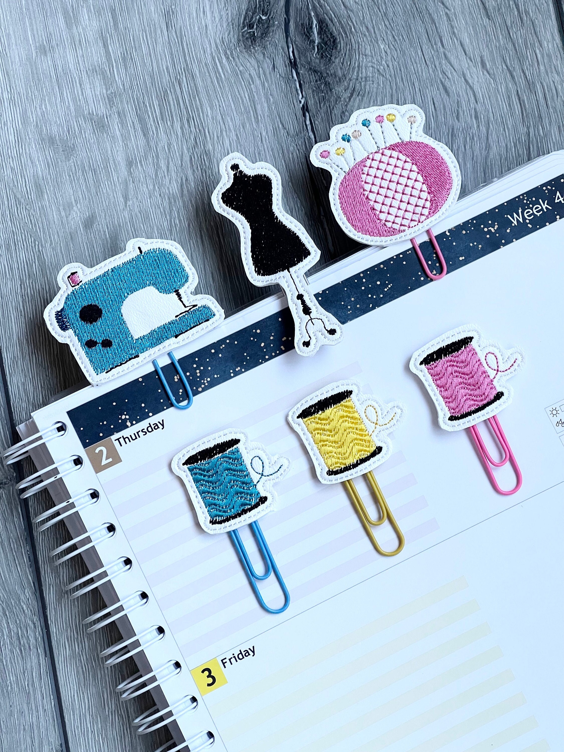 Embroidered Sewing Paper Clips: Thread, Form, Sewing Machine - Etsy