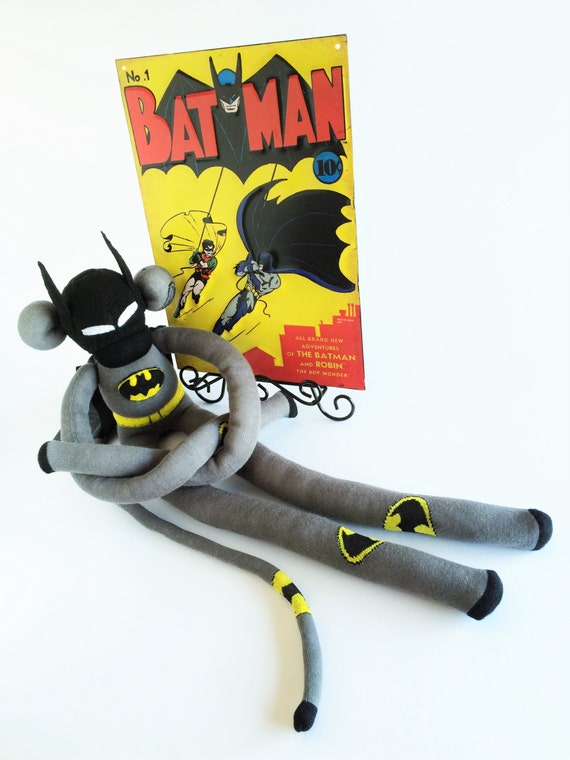 Bat Sock Monkey Sock Monkey Superhero Sock Monkey Sock | Etsy