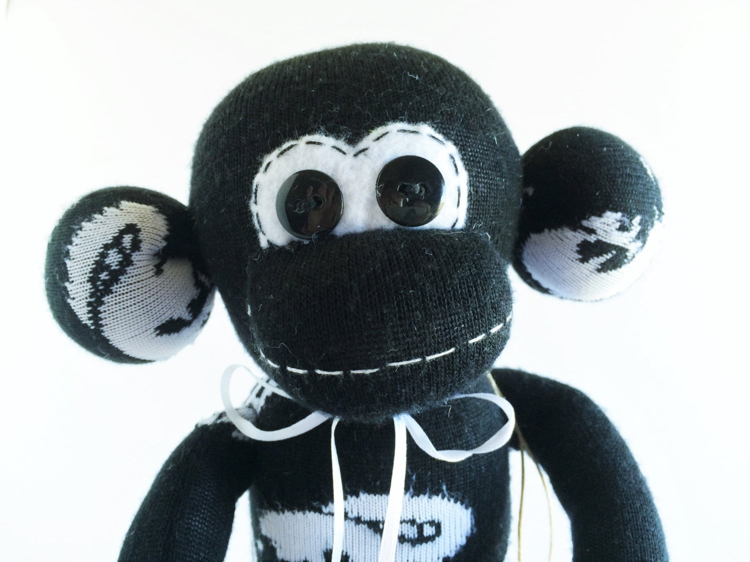 Mouse Themed Sock Monkey Sock Monkey Black and White Sock - Etsy