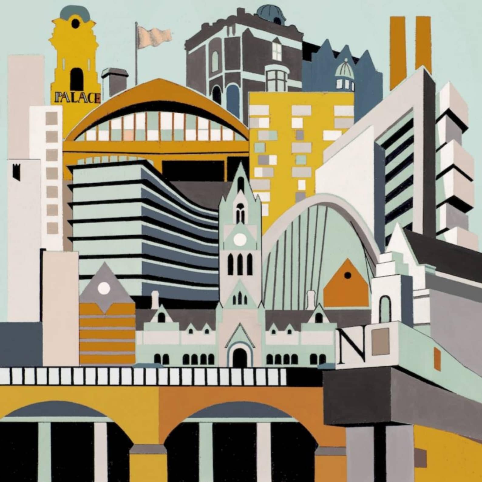 Manchester Landmarks 2 Signed Print of Original Acrylic - Etsy UK