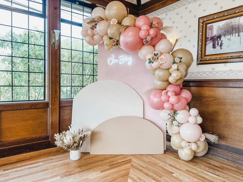 Boho Neutral Dusty Rose Brown Tan Balloon Garland Kit Baby - Etsy