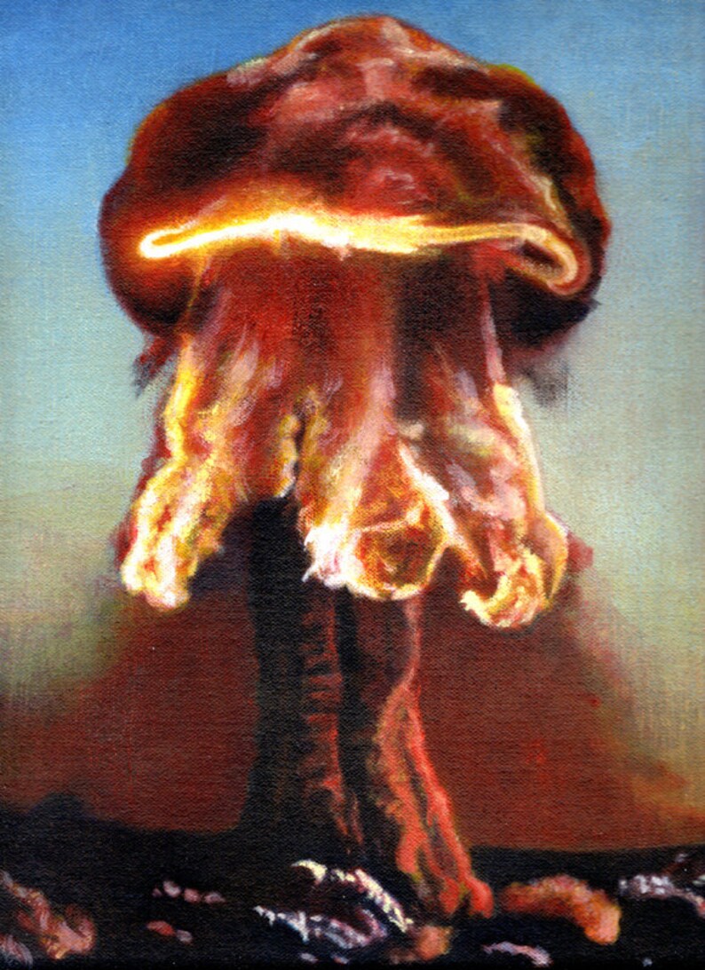 Atómica oil painting canvas atom bomb nuclear testing | Etsy