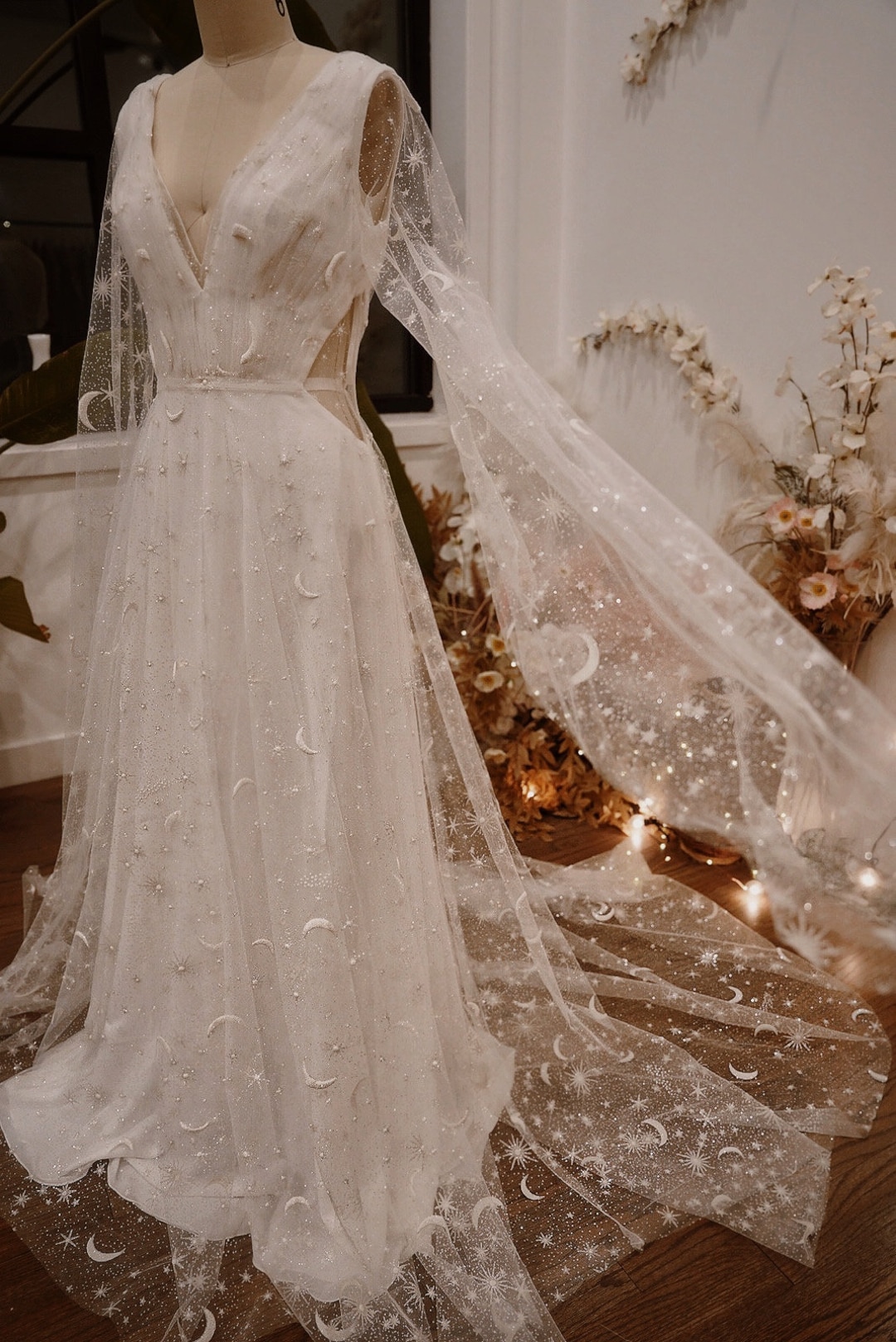Stardust | White Celestial Dress | Magical Star Wedding Dress | Dreamy ...