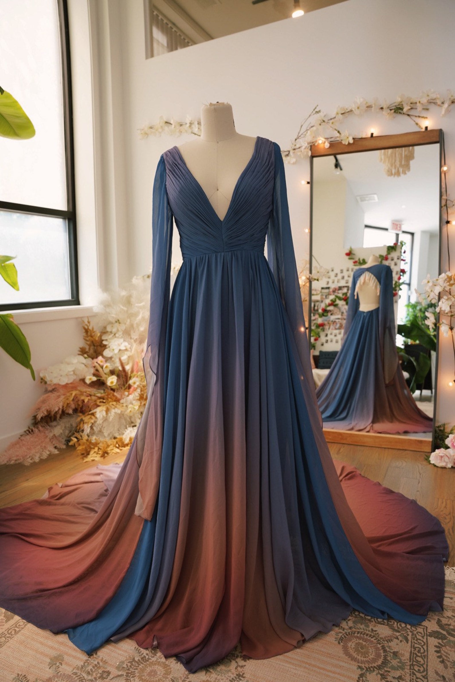 Unique Ombre Dress Color Wedding Dress Colorful Rainbow - Etsy