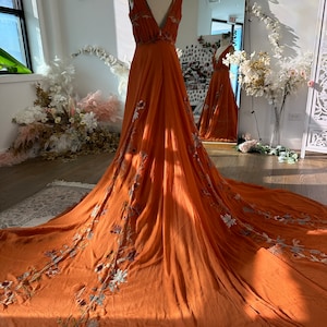 Autumn | Unique Fall Wedding Gown | Rust Brown Orange Wedding Dress ...