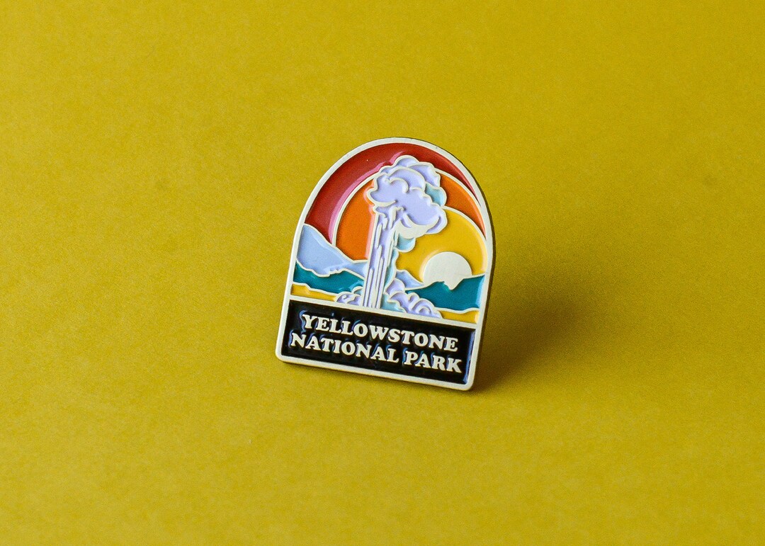 Yellowstone National Park Retro Hippie Soft Enamel Pin / National Park ...