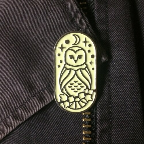 Retro Owl With a Pipe Halloween Hooligan Enamel Pin - Etsy