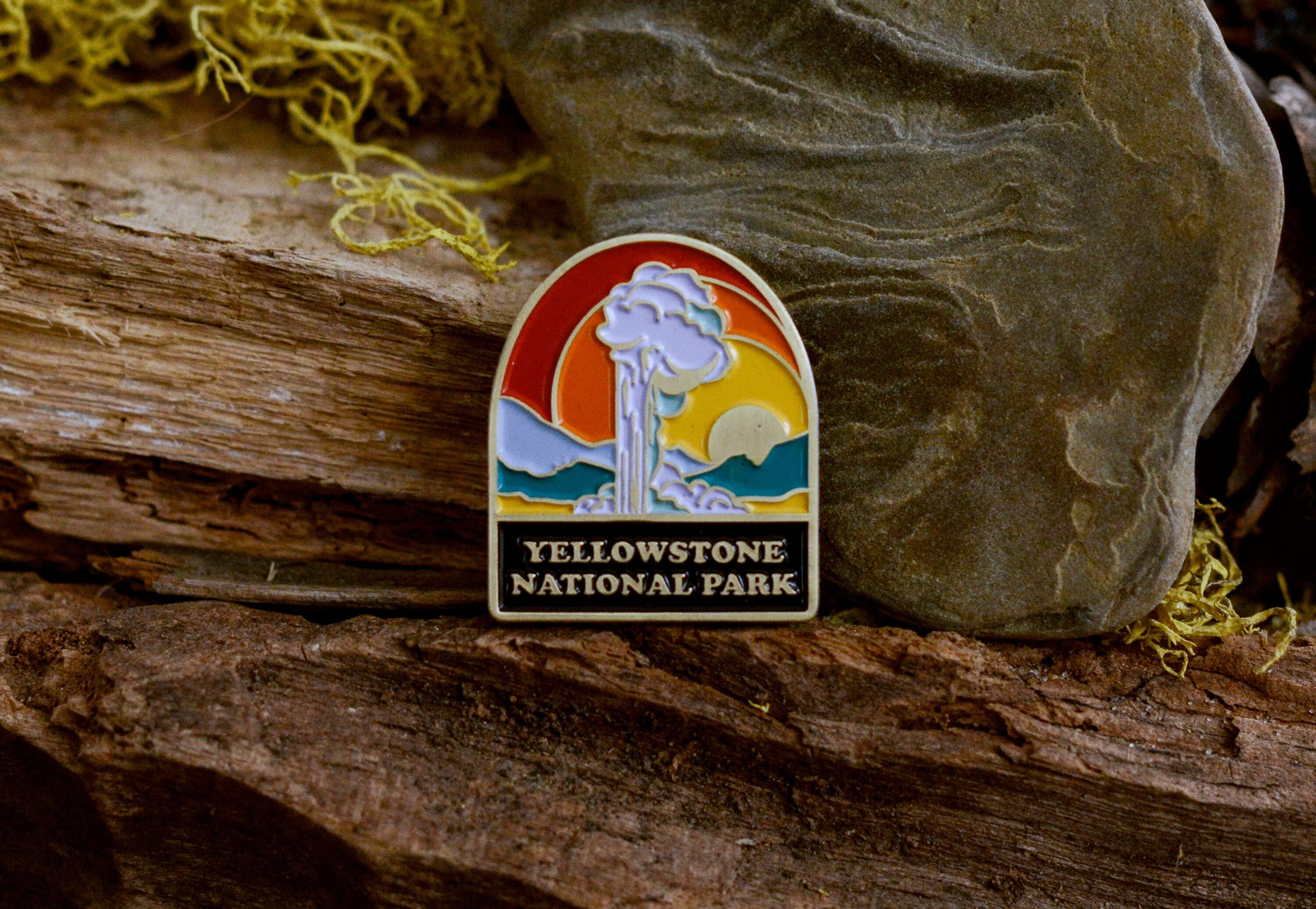 Yellowstone National Park Retro Hippie Soft Enamel Pin | Etsy