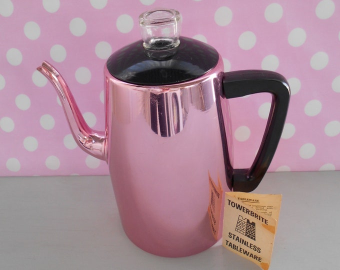 Retro Vintage Towerbrite Anodised Pink Coffee Pot Percolator 1950's - Etsy