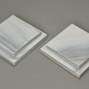 White 6x6x1.5 Marble Base, Sculptures Base Art Display, Sculpture ...