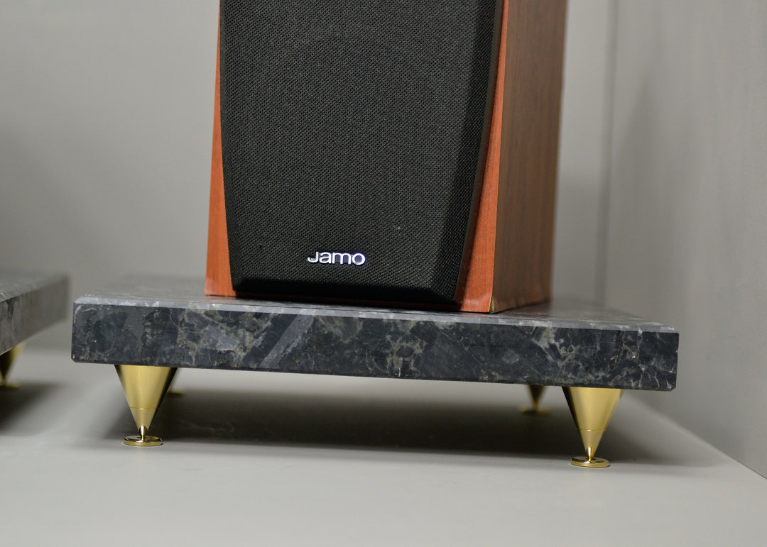 Set of 2 11x11x1.25 Speaker Granite Stand,green Granite Platform ...
