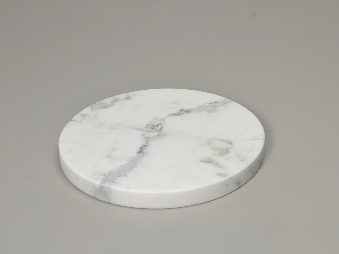 8" Round Calacatta Marble Base: Sculpture Art Display - Etsy