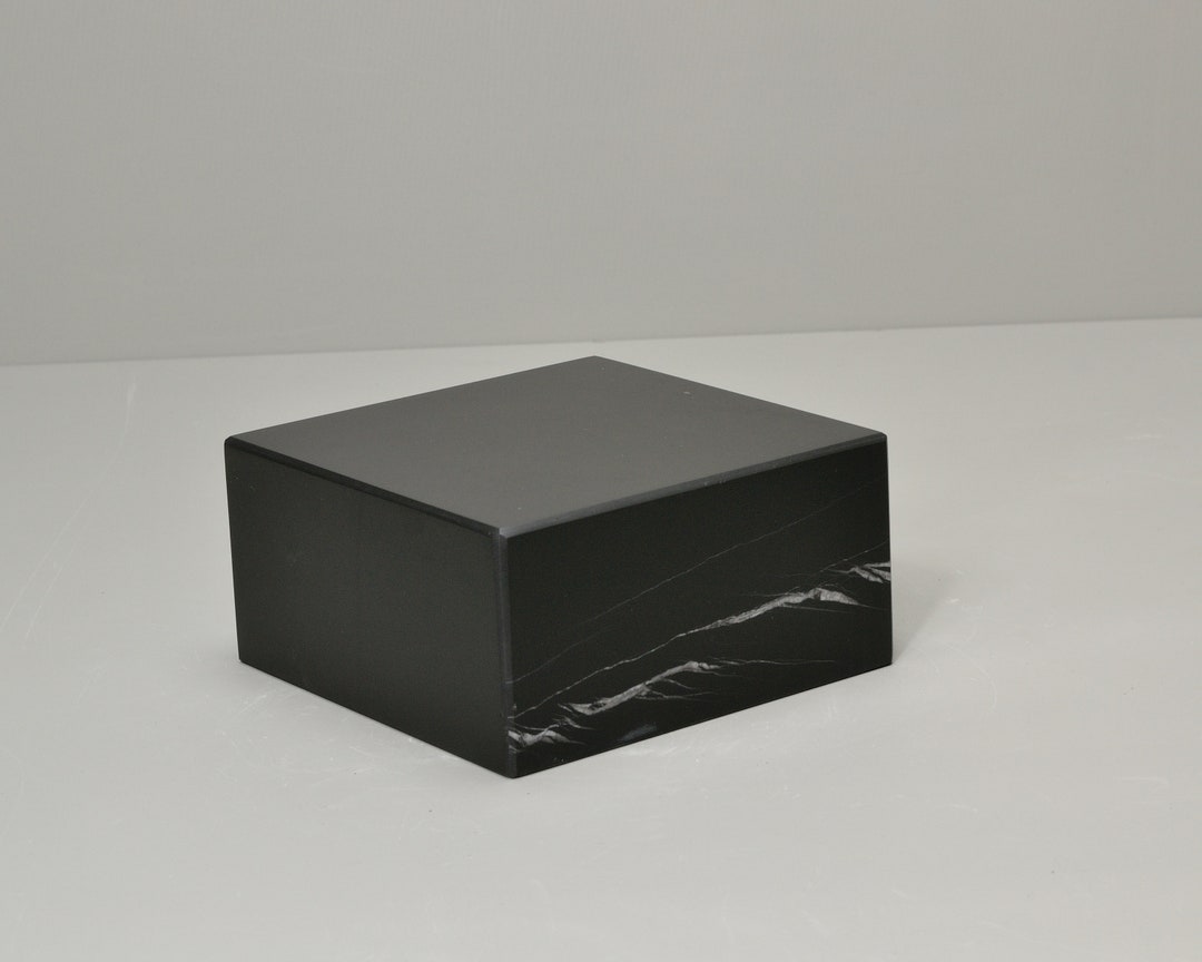 Black Marble 6wx6dx3h Saint Laurent Base Sculptures, Base, Art Display ...