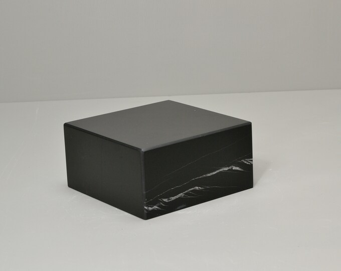 Black Marble 6wx6dx3h Saint Laurent Base Sculptures, Base, Art Display ...