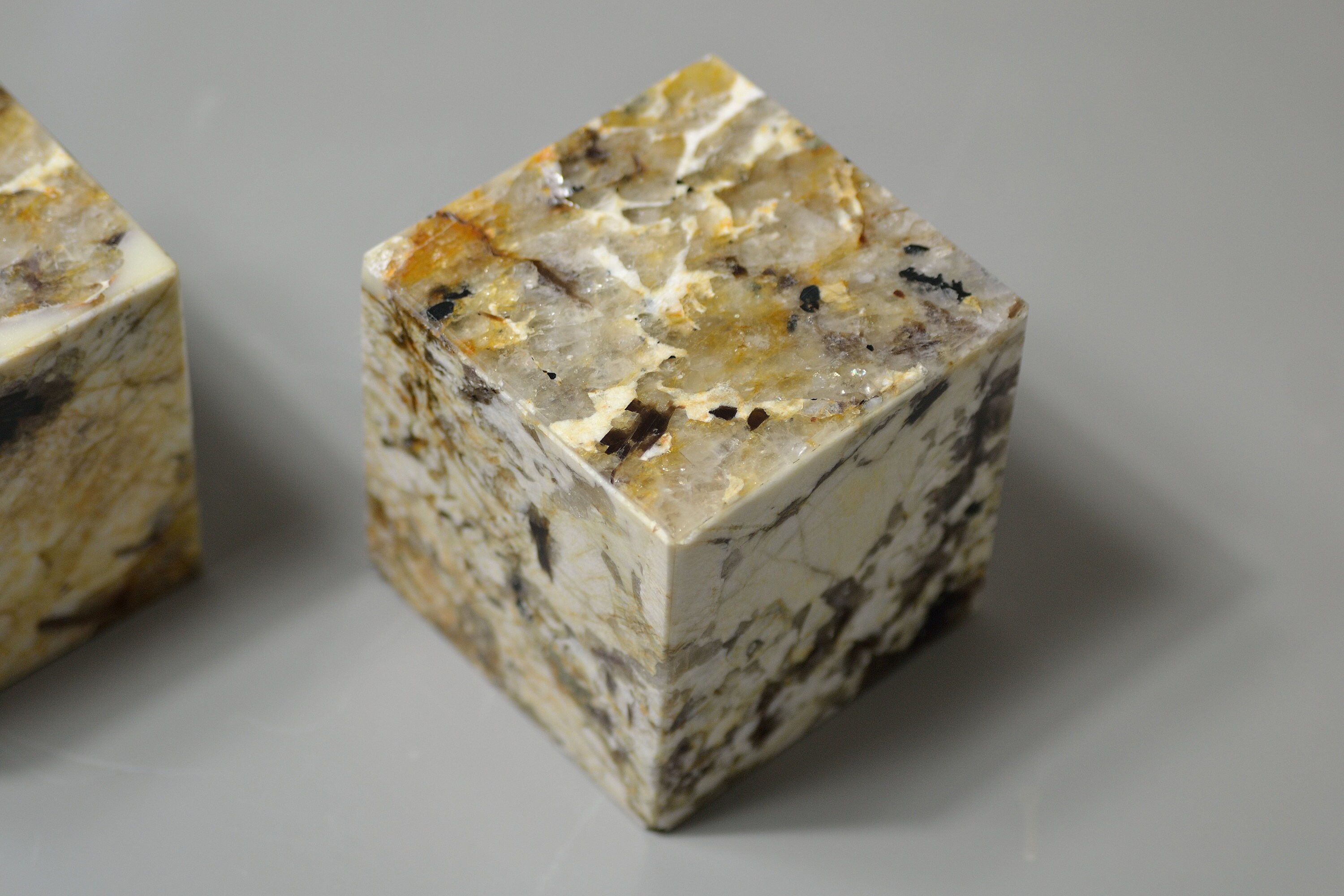 Set Of TWO Patagonia Quartz Bases Sculptures 4 x 4 x 4 Polish Finish ...