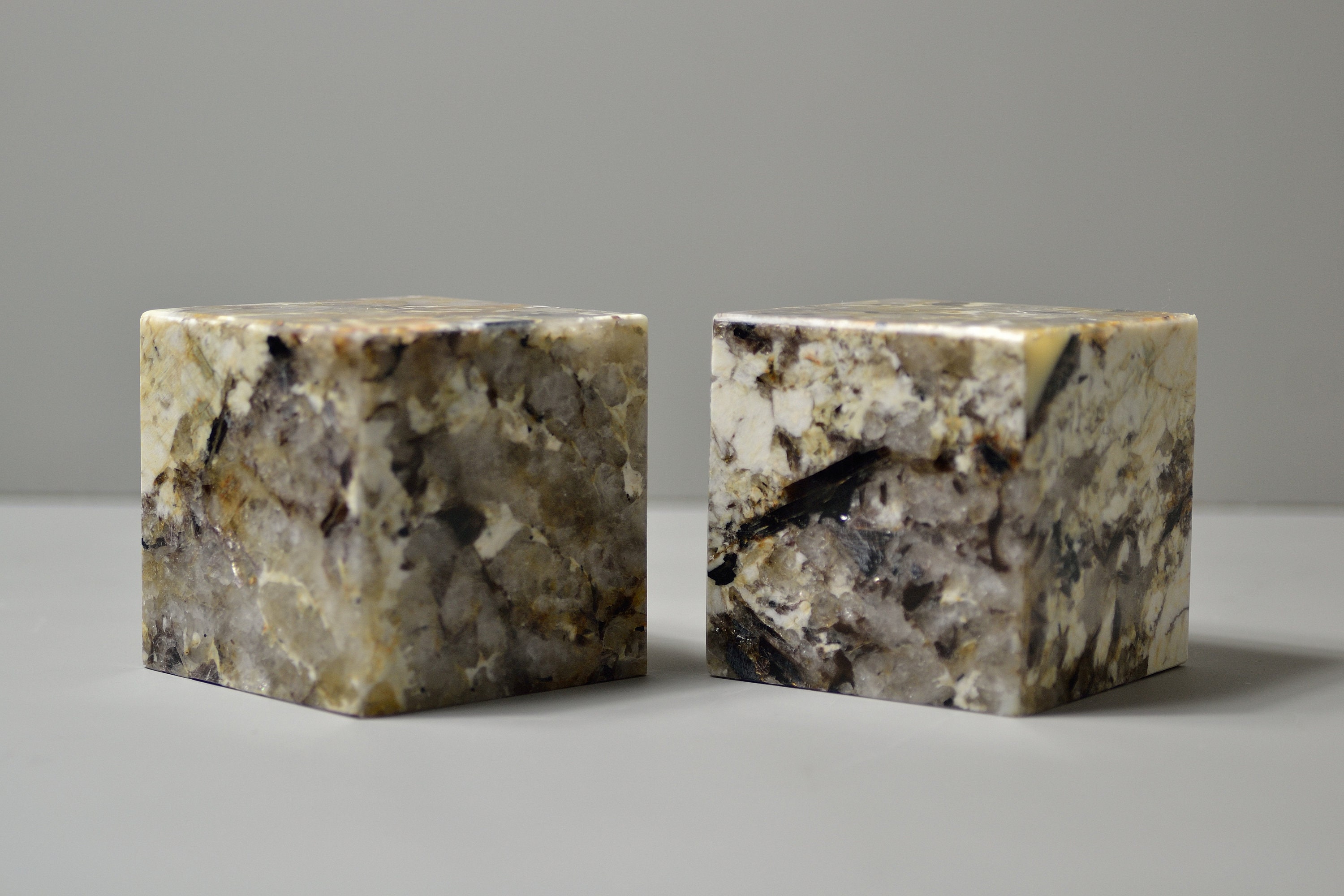 Set Of TWO Patagonia Quartz Bases Sculptures 4 x 4 x 4 Polish Finish ...