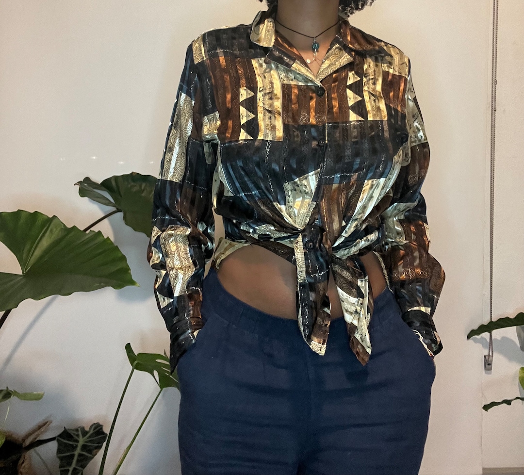 Vintage Early 90s Translucent Silk Like Blouse - Etsy