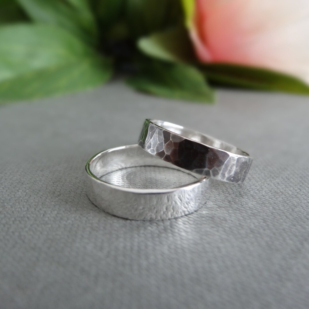Hammered Silver Ring Unisex Ring Sterling Silver Custom Made - Etsy UK
