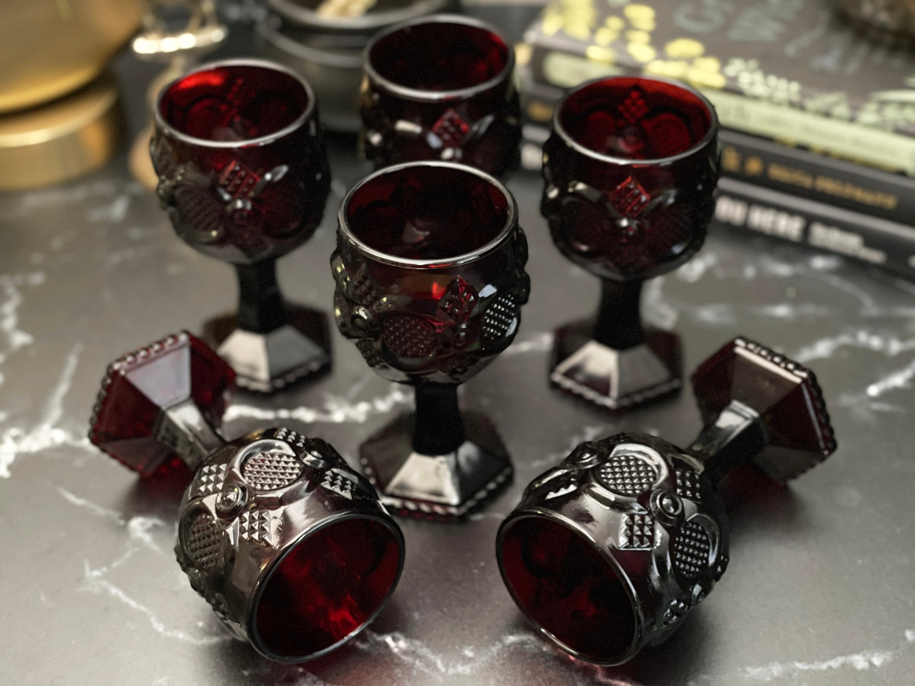 Vintage Ruby Red Glass Small Goblet, Altar Chalice, Ritual Cup,avon ...