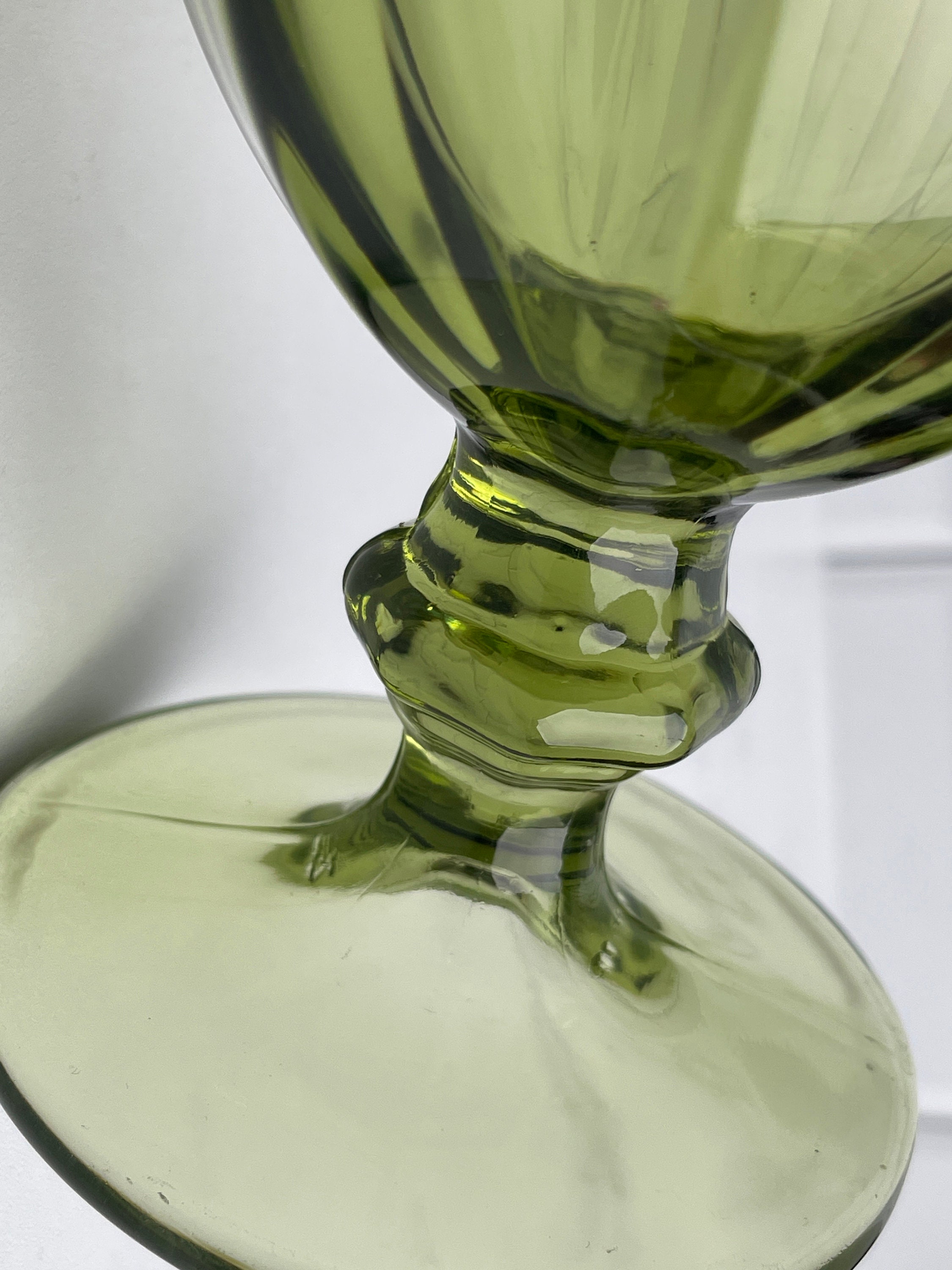 Libbey Duratuff Gibraltar Olive Green Glass Goblet,vintage Altar ...