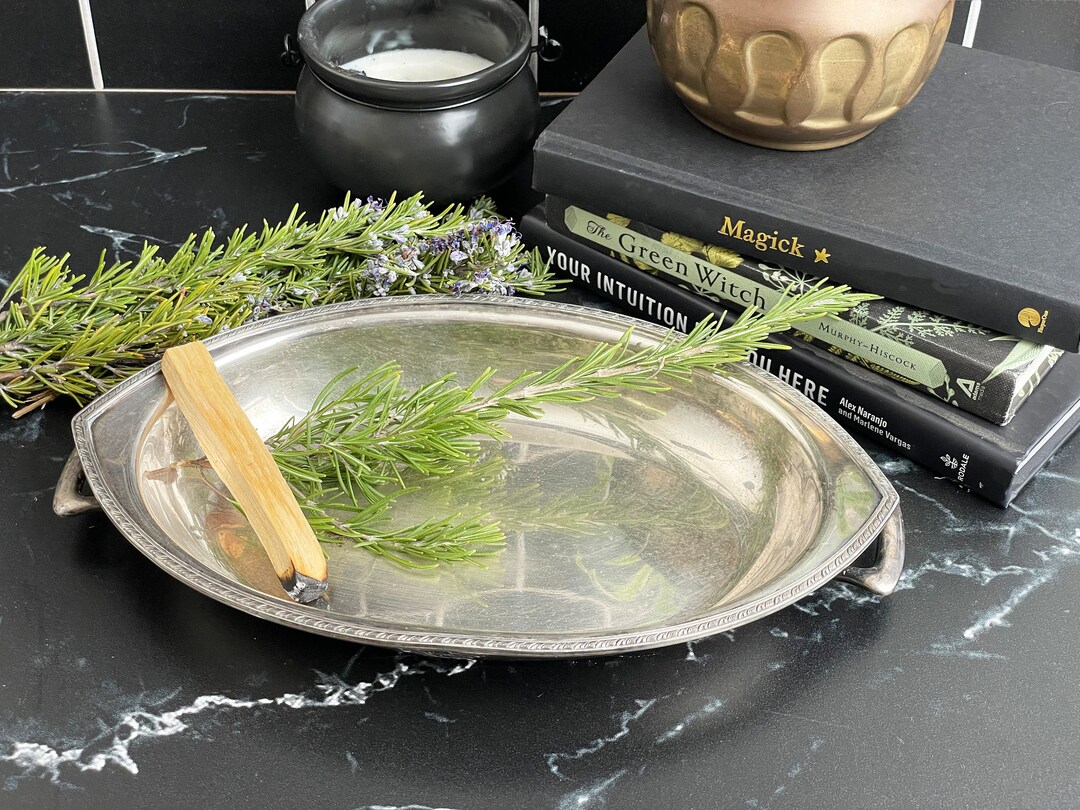 Vintage Eye Shaped Altar Tray, Silver Plated Vessel, Vintage Witch Tool ...
