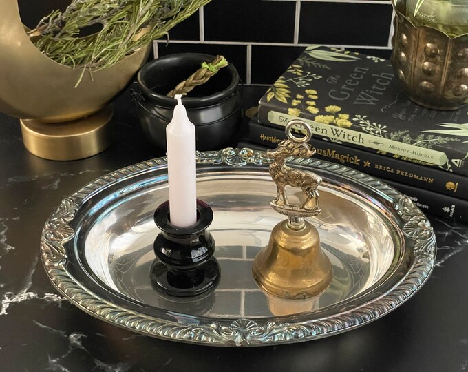 Vintage Oval Altar Tray,ornate Embossed Edge Silver Plated Vessel ...