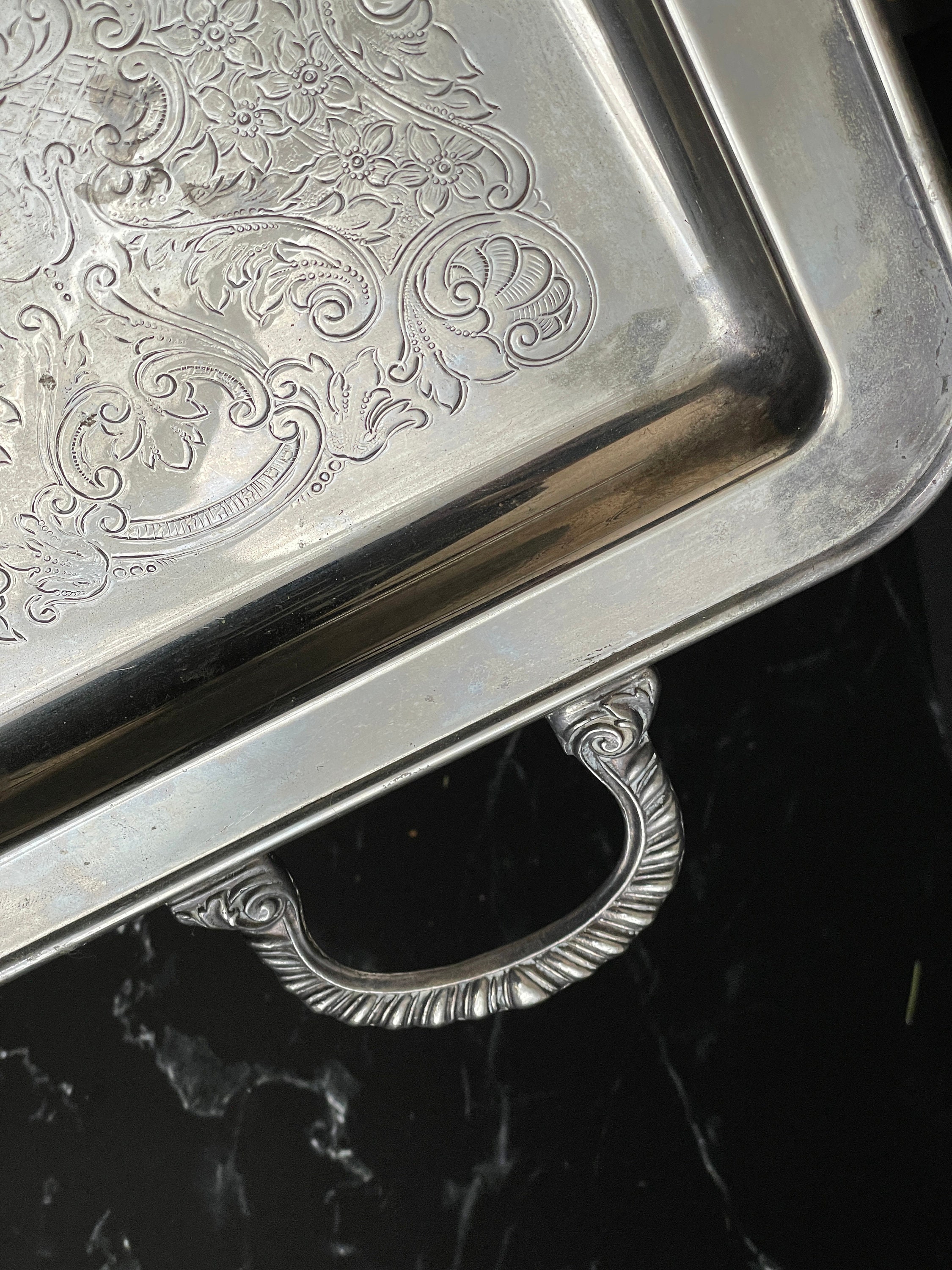 Vintage Large Altar Tray, Ornate Silver Plated Footed Vessel,vintage ...