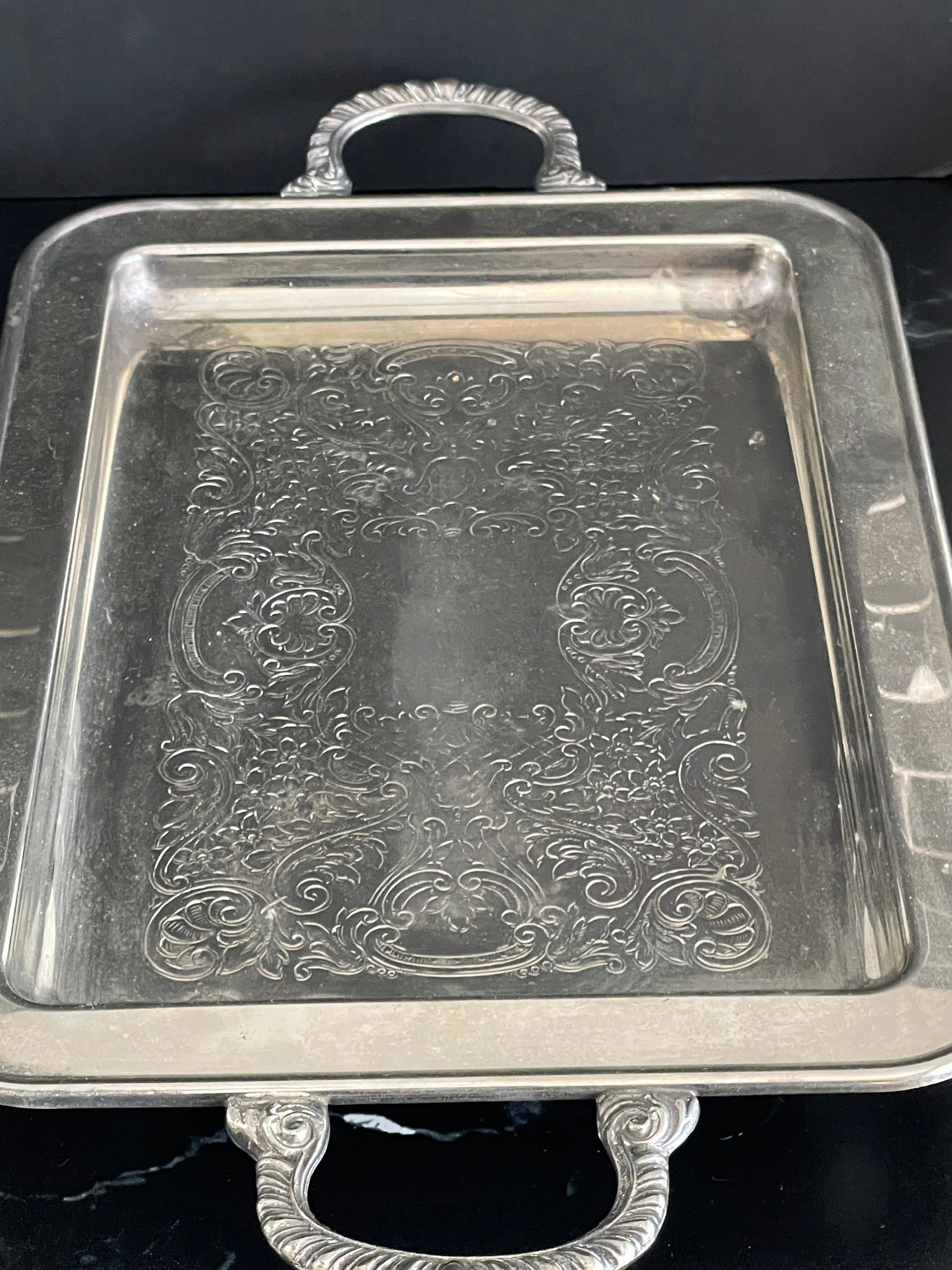 Vintage Large Altar Tray, Ornate Silver Plated Footed Vessel,vintage ...