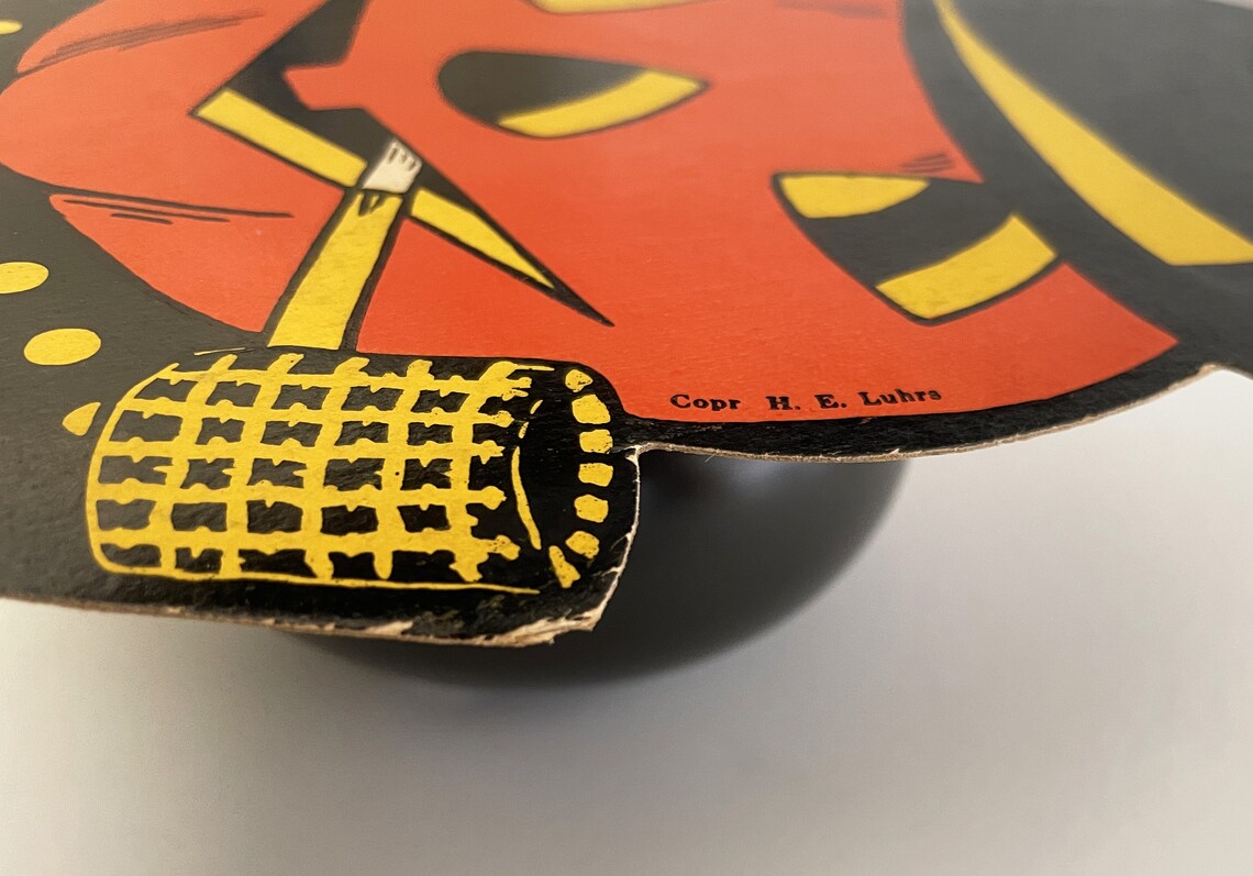 Vintage Halloween Beistle Luhrs Pumpkin With Bowler & Corncob - Etsy