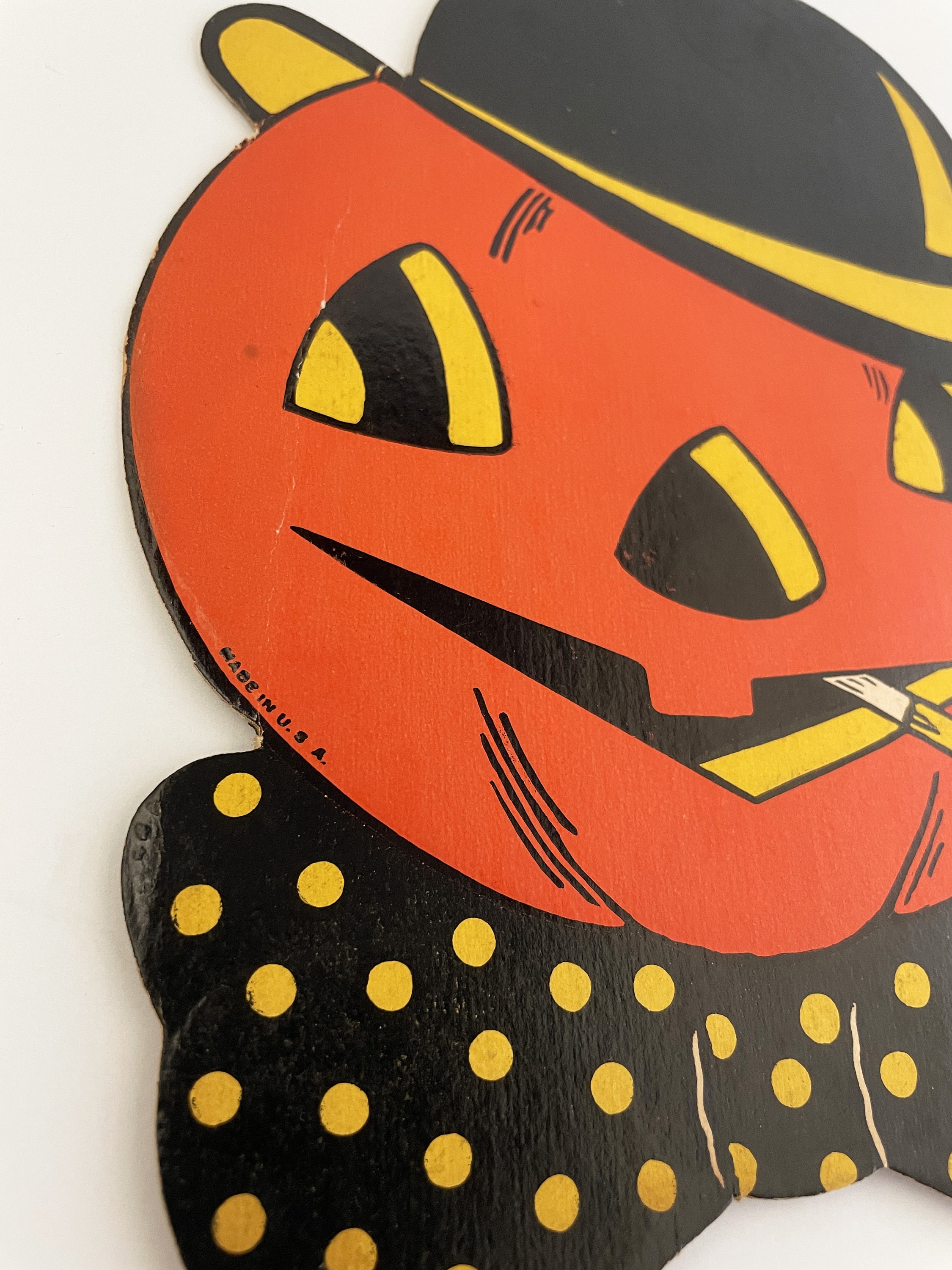 Vintage Halloween Beistle Luhrs Pumpkin With Bowler & Corncob - Etsy