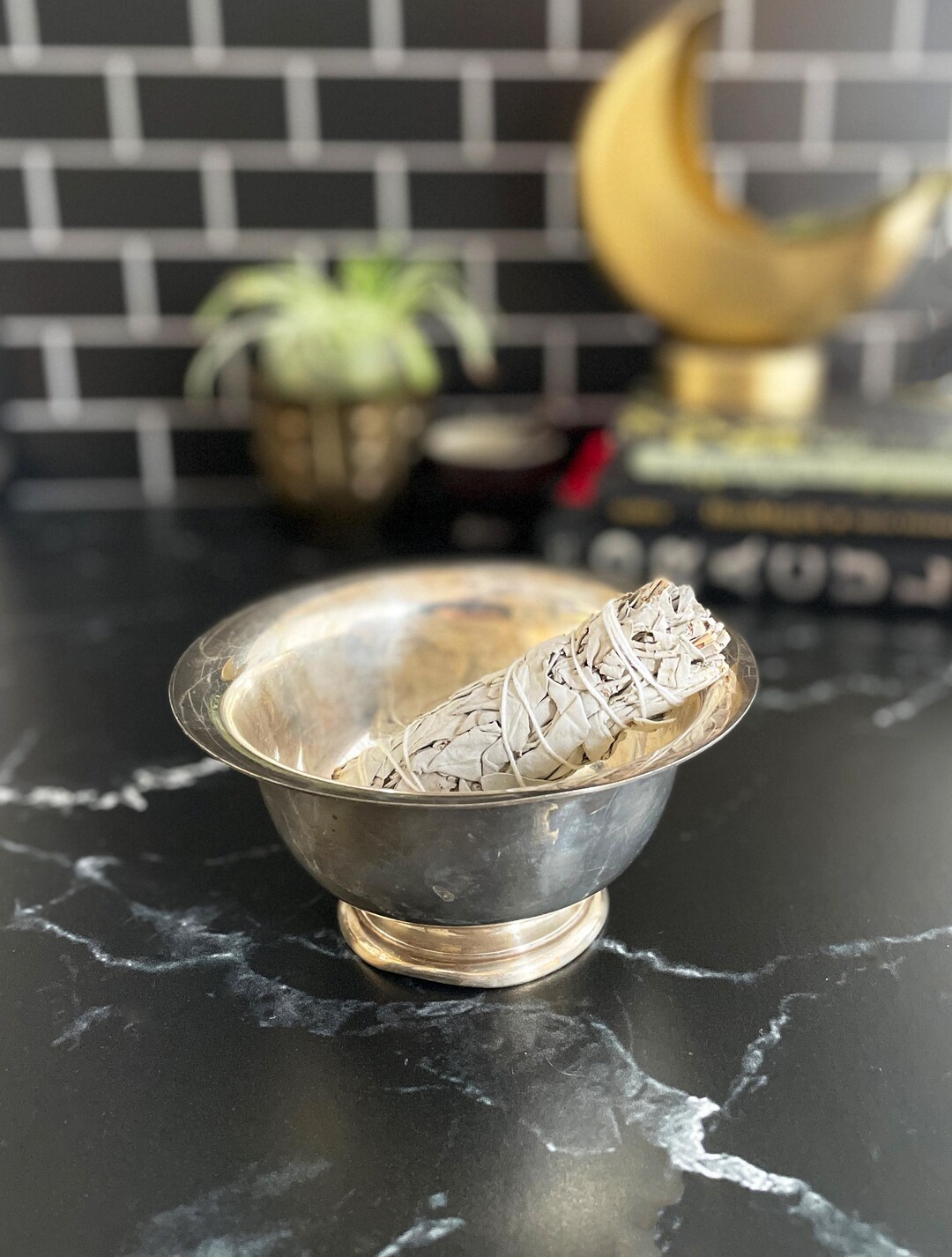 Vintage Silver Plated Altar Bowl, Ritual Vessel, Vintage Witch Tool ...