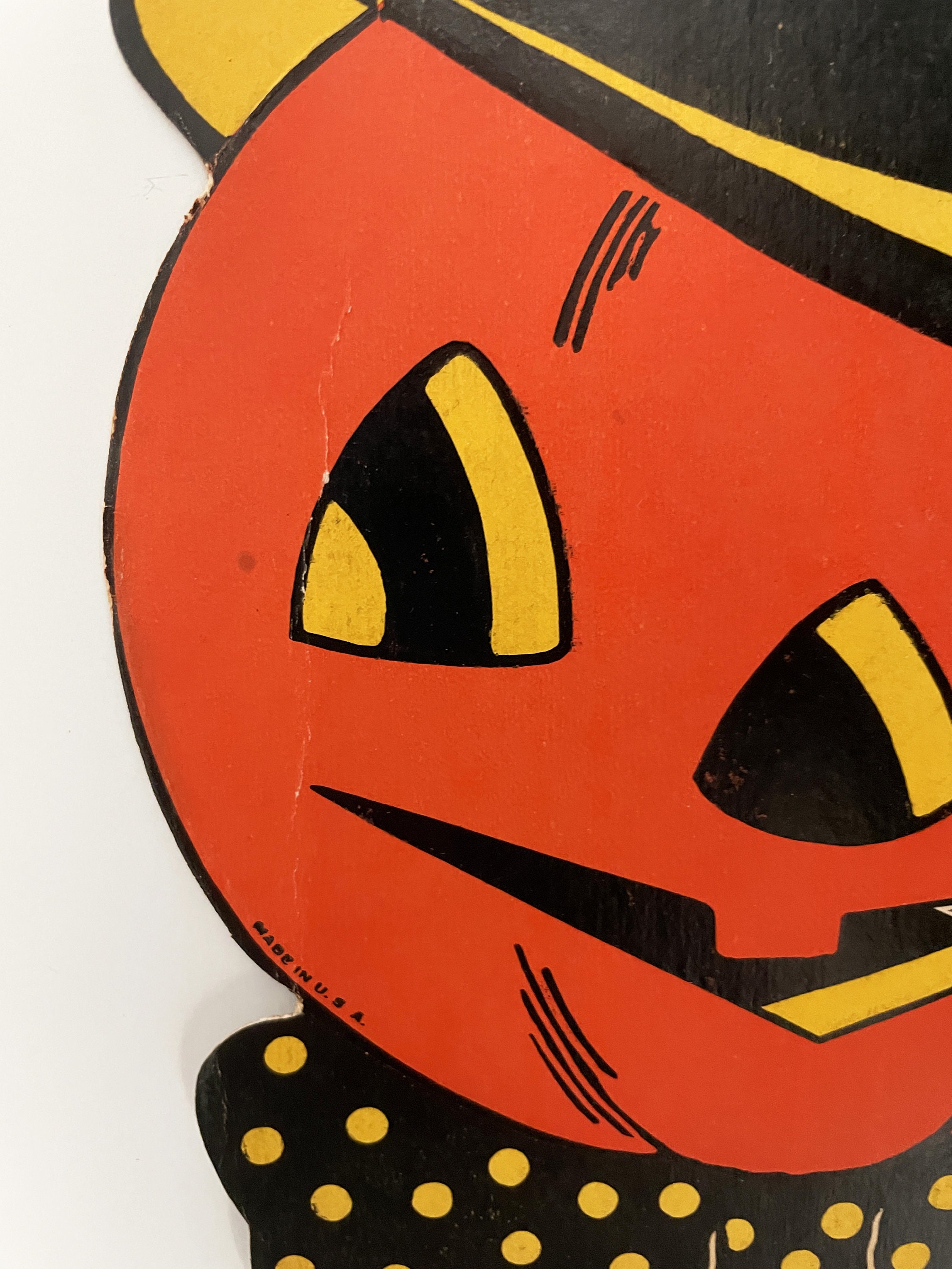 Vintage Halloween Beistle Luhrs Pumpkin With Bowler & Corncob - Etsy