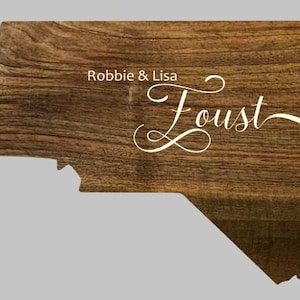 Wood North Carolina State Cutout Wedding Guestbook Alternative, North ...